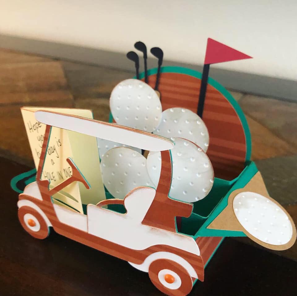 3D Golf Cart Card – QuillingFun